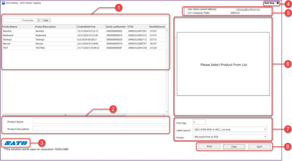 SATO Vendor Tagging (RFID) - Overview of the [Printing] Screen – SATO ...